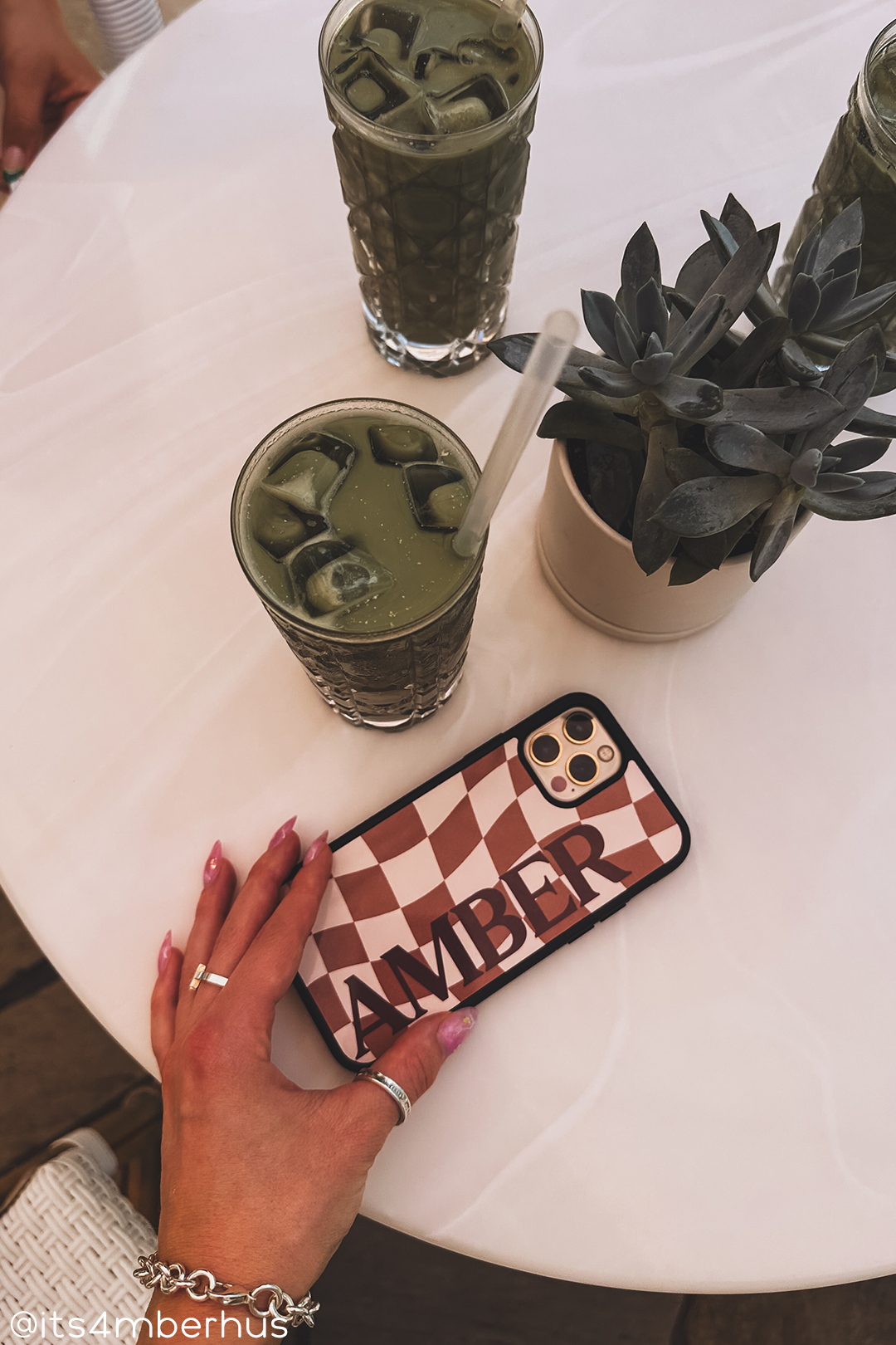Custom Brown Checkered iPhone case – Spikes and Seams