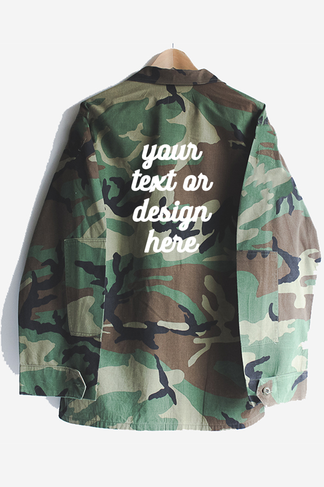 Custom Text or Design Camouflage Jacket – Spikes and Seams