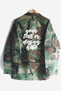 Custom Text or Design Camouflage Jacket – Spikes and Seams