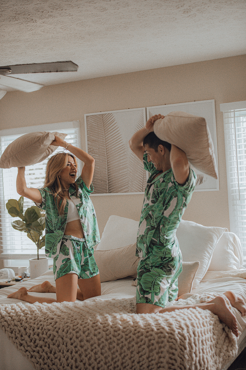 Women's Green Banana Leaf Pajamas – Spikes and Seams