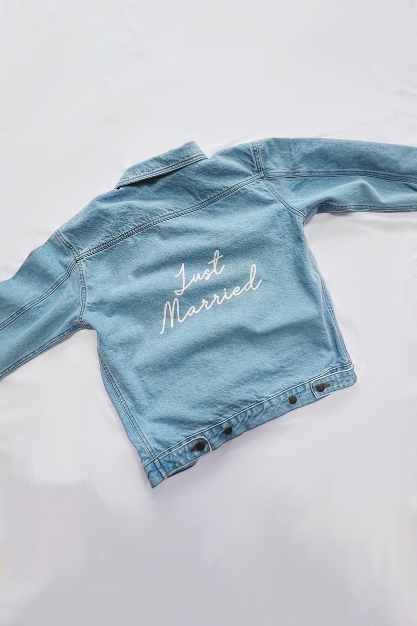 Custom Text Denim Jacket – Spikes and Seams