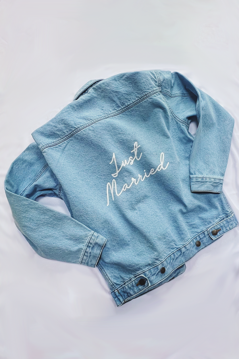 Custom Text Denim Jacket – Spikes and Seams