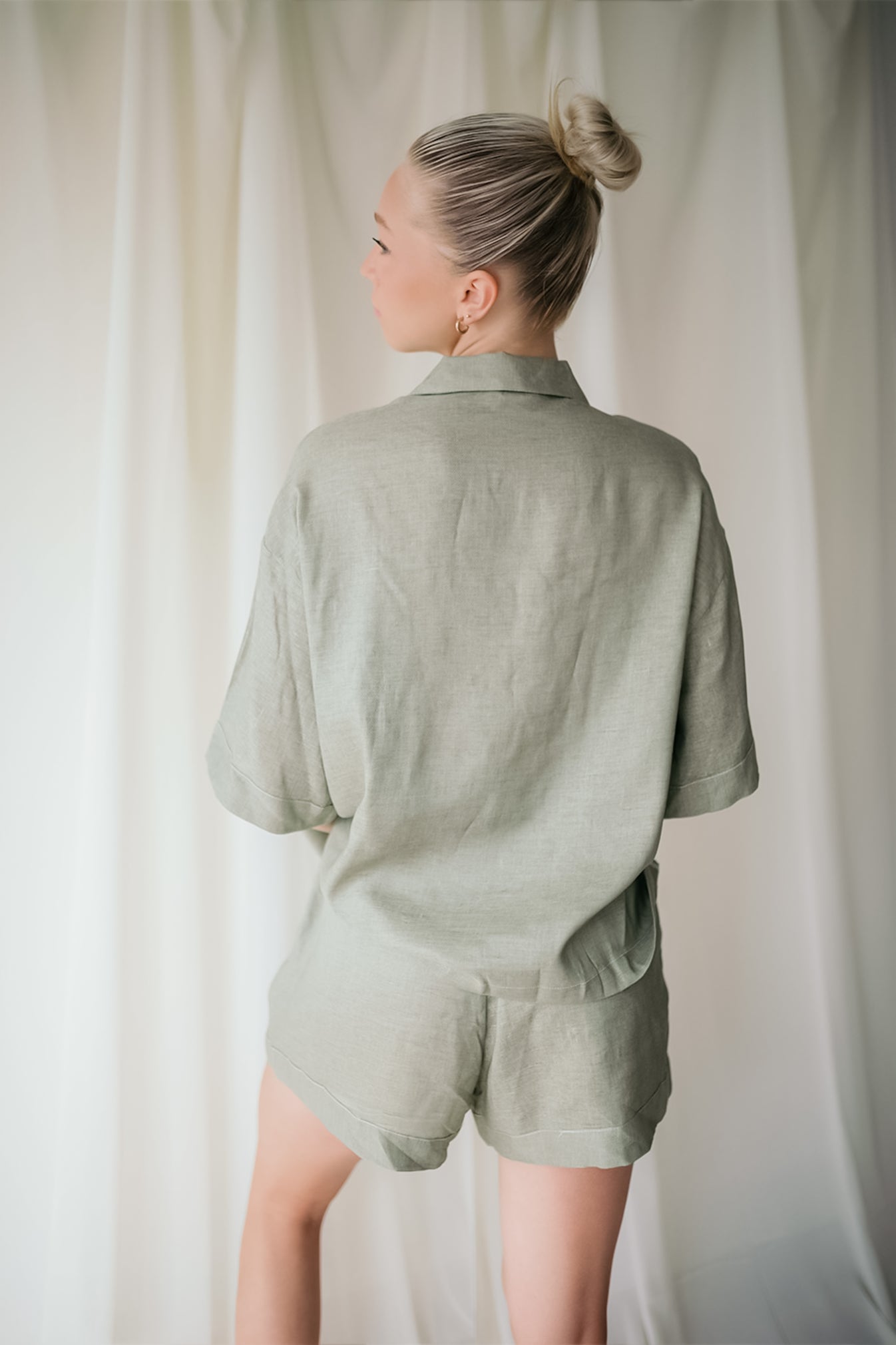 Olive Linen Matching Set – Spikes and Seams
