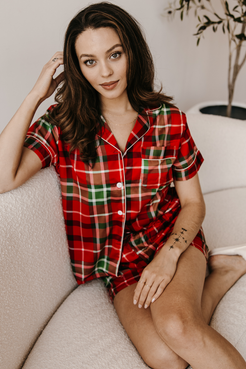 Women's Red Plaid Satin pajamas – Spikes and Seams