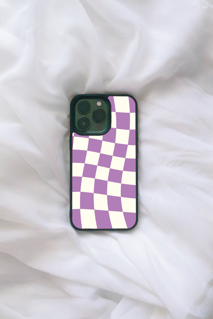Purple Checkered iPhone case – Spikes and Seams