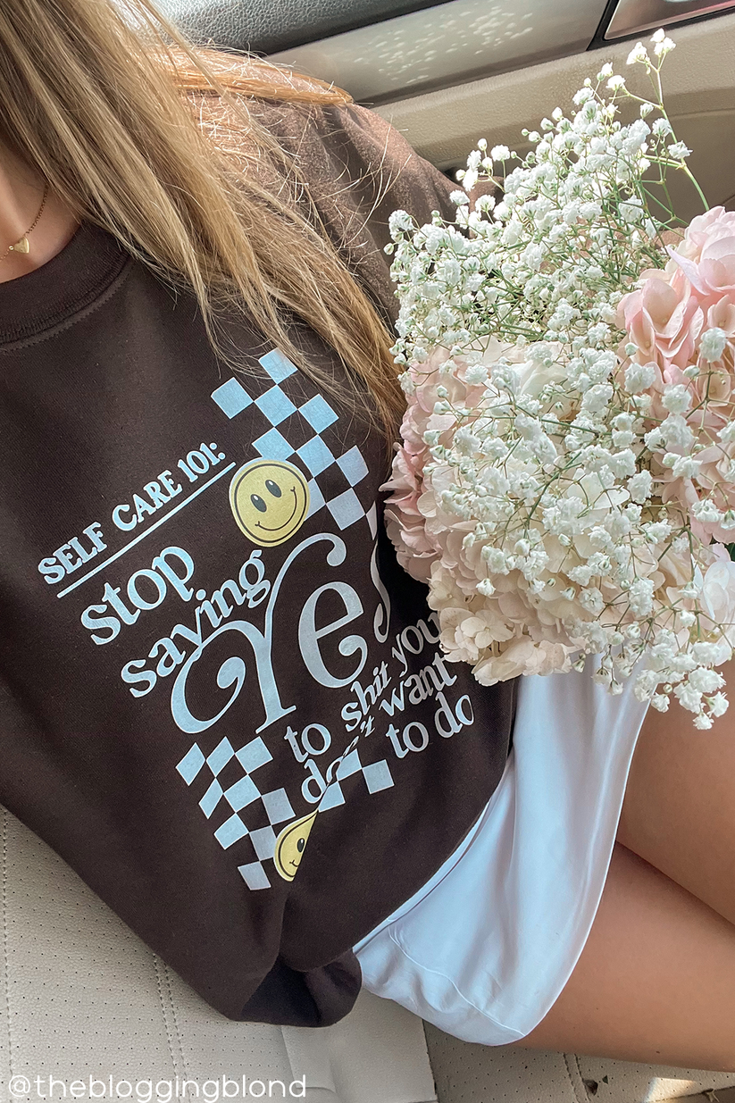 Stop Saying Yes crewneck - Dark Chocolate – Spikes and Seams