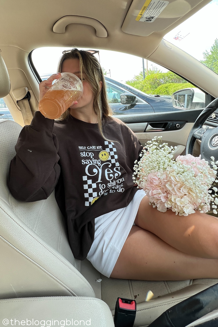 Stop Saying Yes crewneck - Dark Chocolate – Spikes and Seams