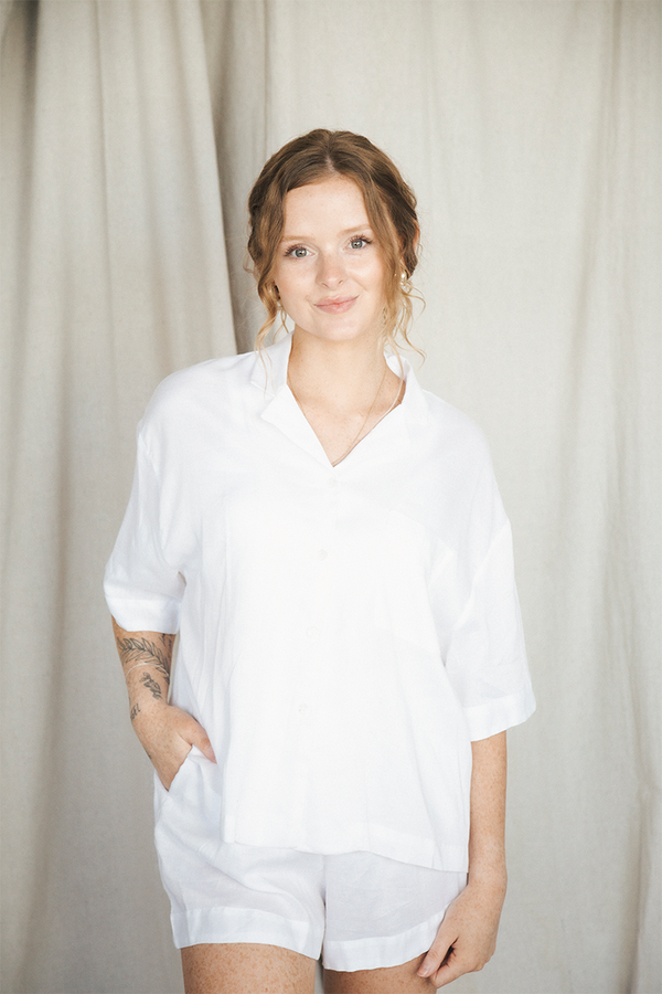 White Linen Matching Set – Spikes and Seams