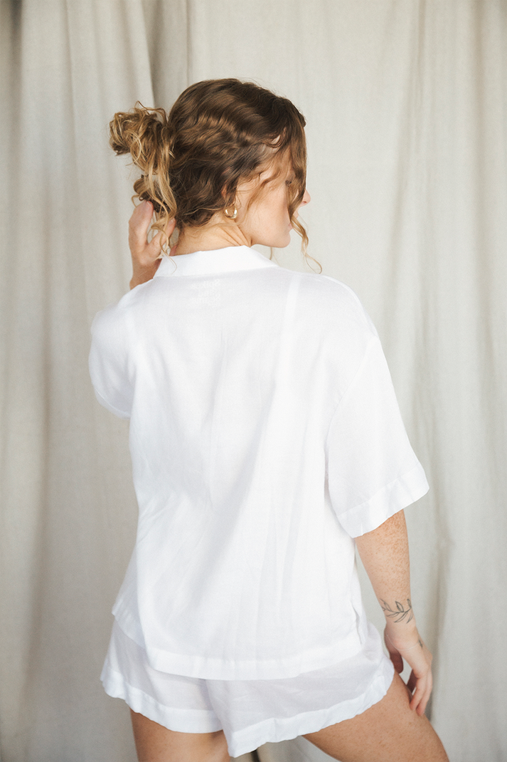 White Linen Matching Set – Spikes and Seams