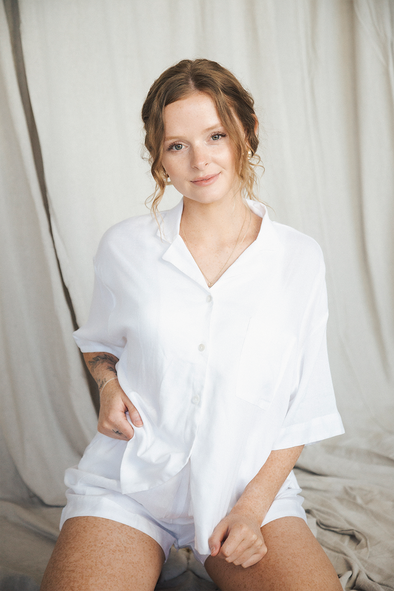 White Linen Matching Set – Spikes and Seams