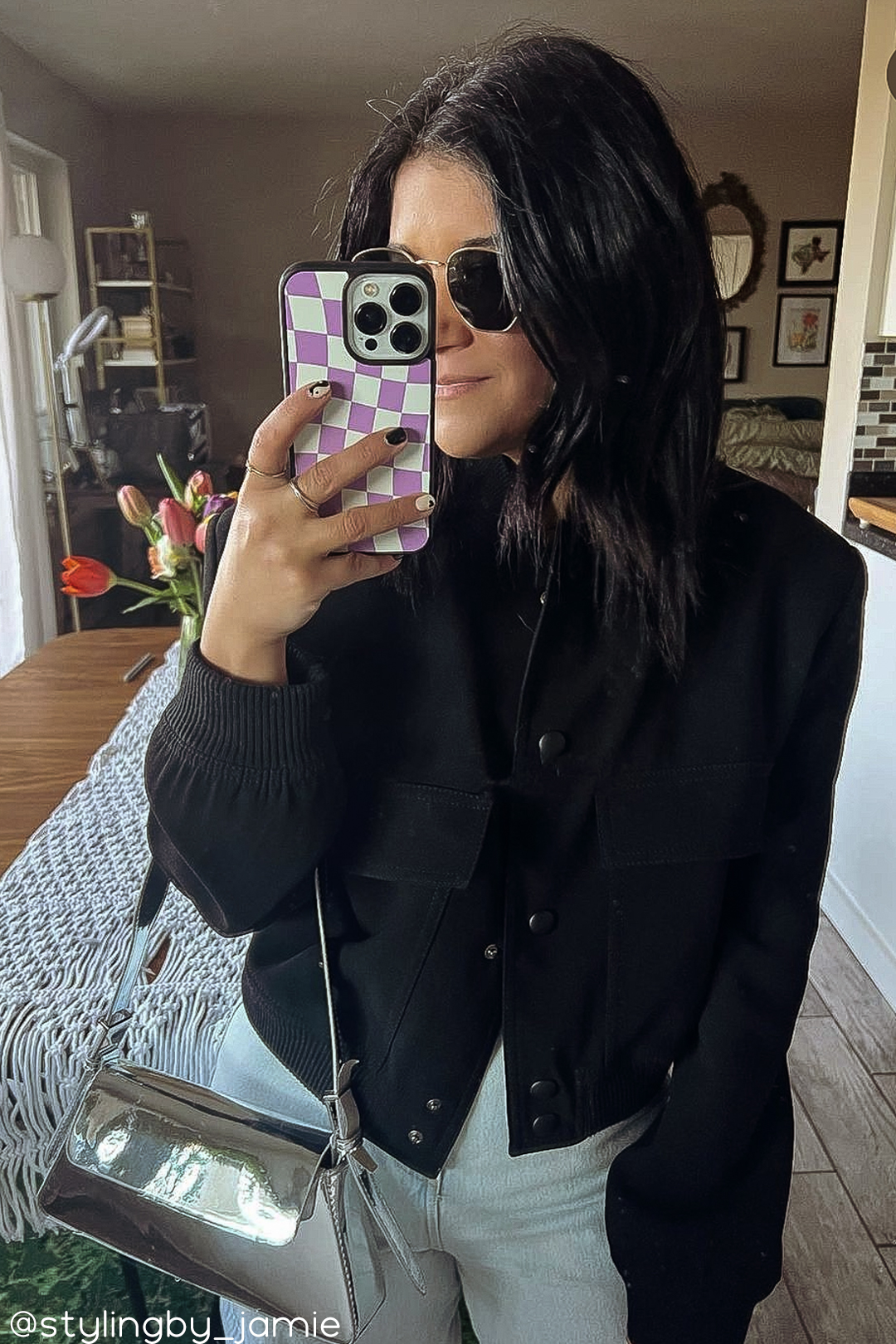 Purple Checkered iPhone case – Spikes and Seams