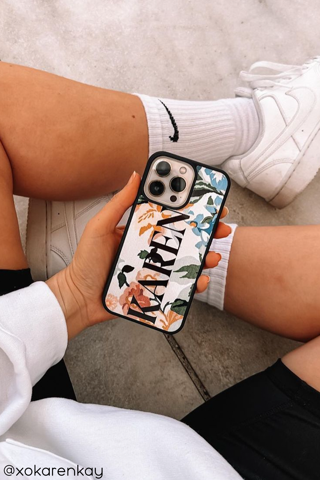 Vintage Floral Custom text iPhone case – Spikes and Seams